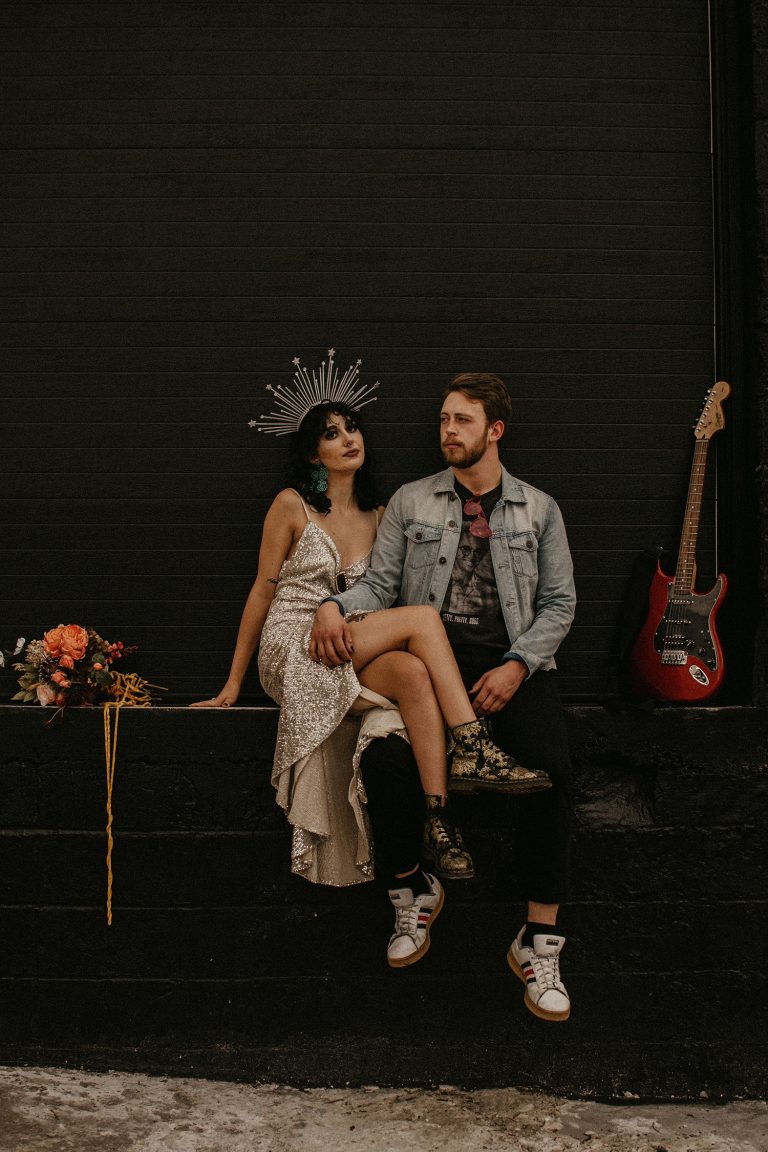 An Edgy Rocker Styled Bridal Shoot | Something Blue Weddings